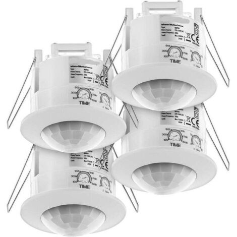 4-piece infrared motion detector, recessed, indoor lighting control ...