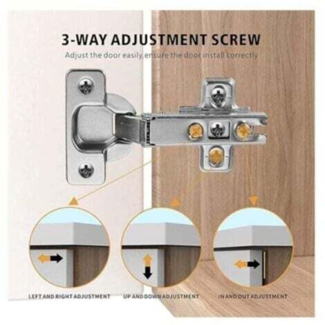 2-piece Covering Kitchen Door Hinge, 110° Opening Angle Cabinet Door ...