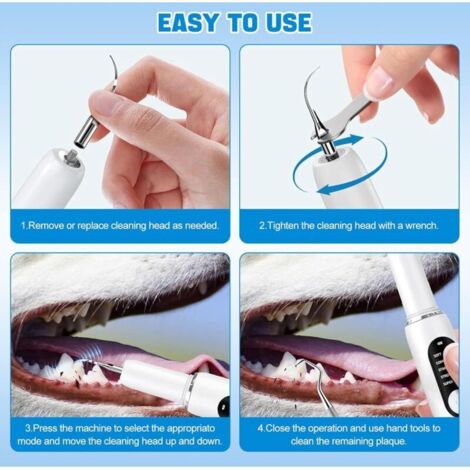 Tartar Remover, Ultrasonic Dental Scaler, 5 Cleaning Modes with LED ...