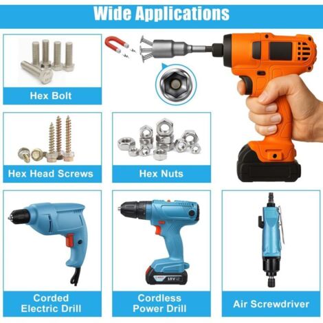 14-Piece Magnetic Screwdriver Socket Set, 6-19mm Screwdriver Bits, Bit ...