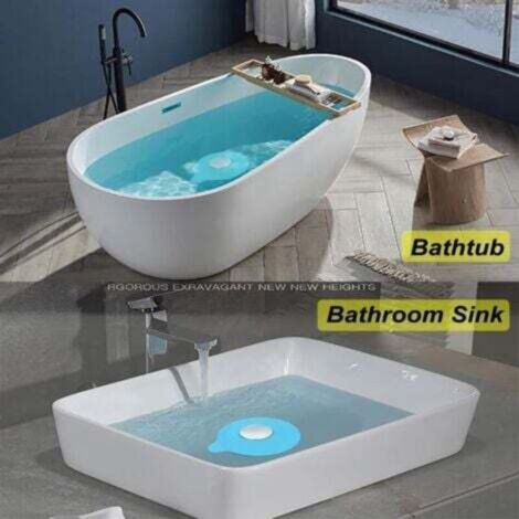 Set of 2 bathtub plugs for hair catching (blue), bathtub drain strainer ...
