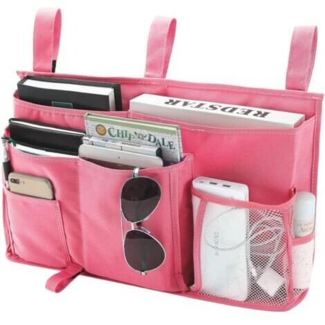 Bunk Bed Storage Bag (Pink), Hanging Bed Storage Bag, 8 Pockets, for ...
