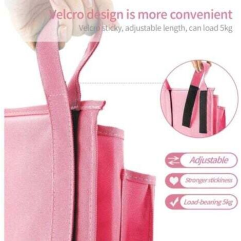 Bunk Bed Storage Bag (Pink), Hanging Bed Storage Bag, 8 Pockets, for ...