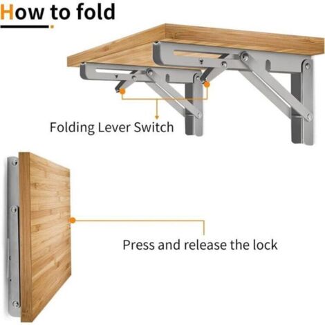Set of 2 Heavy Duty Retractable Folding Console Brackets for Garage ...