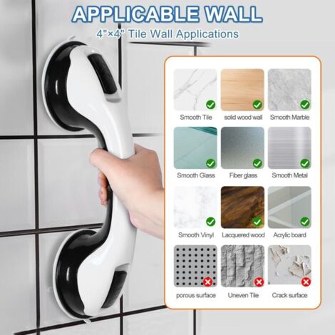 Suction Cup Shower Grab Bar for Bathroom, Strong Grip for Disabled and ...