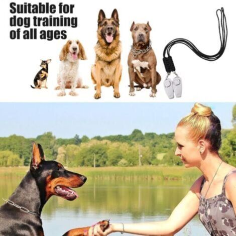 White - Ultrasonic Dog Whistle, 2 Adjustable Ultrasonic Whistles with ...
