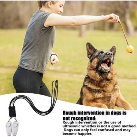 White - Ultrasonic Dog Whistle, 2 Adjustable Ultrasonic Whistles with ...