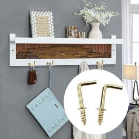 Pack of 100 right-angle screw hooks, square screw hooks and small L ...