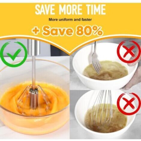 pc Semi-Automatic Stainless Steel Egg Beater, Multifunctional Kitchen ...