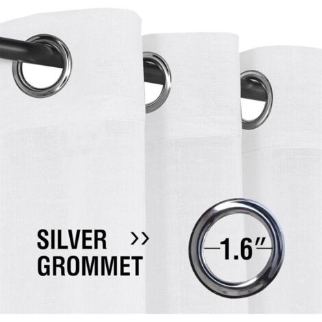 Linen curtains with eyelets, 2 pieces. Tulle curtains, eyelet curtains ...