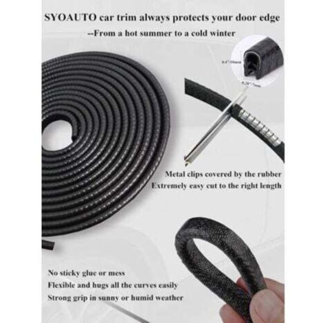 5-meter black non-stick door anti-collision strip, U-shaped rubber ...