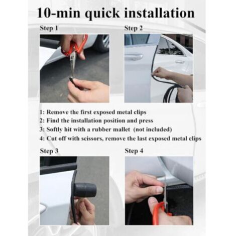 5-meter black non-stick door anti-collision strip, U-shaped rubber ...