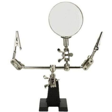 Third hand with clamp and magnifying glass - Soldering aid - With 5x ...