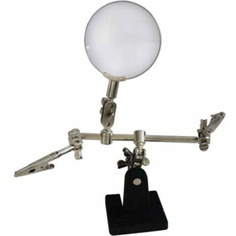 Third hand with clamp and magnifying glass - Soldering aid - With 5x ...