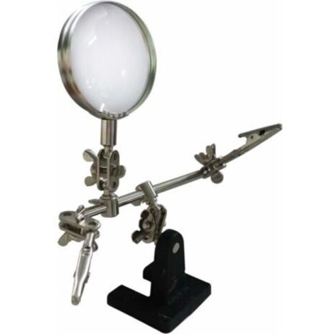 Third hand with clamp and magnifying glass - Soldering aid - With 5x ...