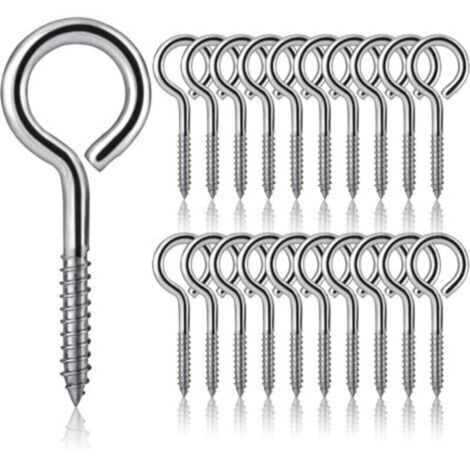 20 Pieces M5 x 65 Eye Bolts, 304 Stainless Steel Screw Hooks, Screw-in ...