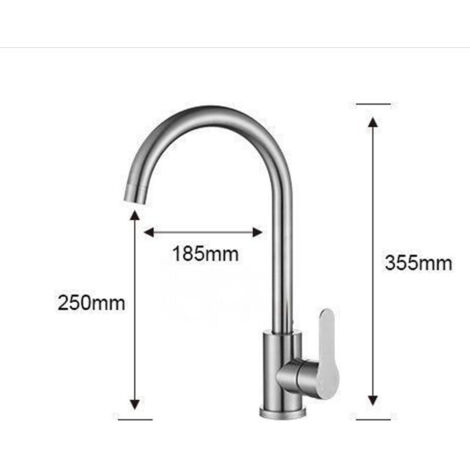 Kitchen Faucet, Single Handle Hot and Cold Mixer Tap, 360° Swivel, High ...