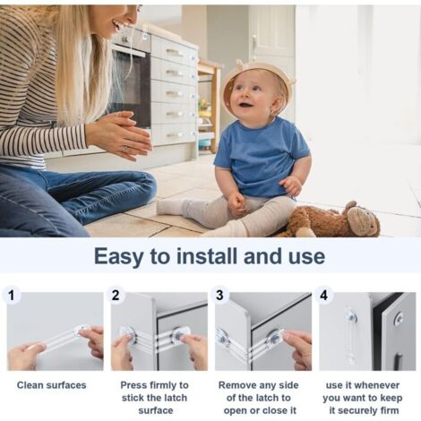 12-Piece Baby Safety Locks, Child Safety Door Locks, Baby Safety Door ...