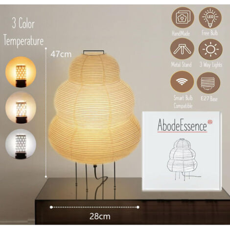 Dimmable Japanese rice paper lantern, floor lamp, table lamp 3000-6000K ...