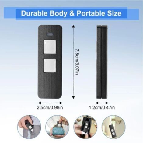 868MHz Gate Remote Control, Compatible with SOMloq2, 4 Channel Garage ...