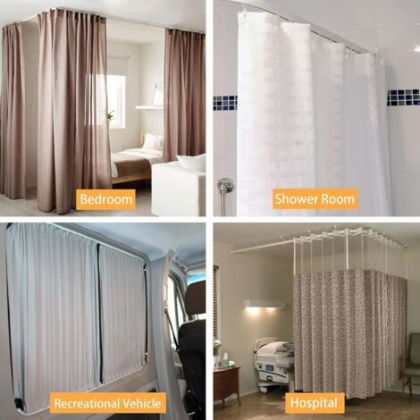 Flexible ceiling curtain track, 3M curved curtain track with silent ...