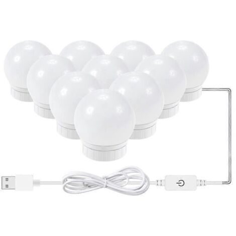 Vanity mirror lighting kit with 14 bulbs, dimmable LED Hollywood mirror ...