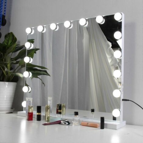 Vanity mirror lighting kit with 14 bulbs, dimmable LED Hollywood mirror ...