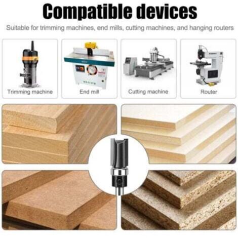 6mm shank wood router bits, 4 pieces, straight blade copy bit, working ...