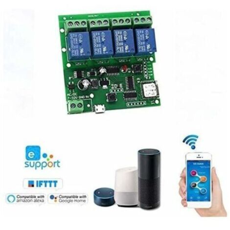 4-Channel WIFI Momentary Inching Relay Automatic Safety Switch Module ...