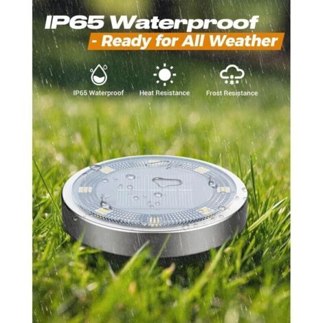 Set of 8 solar ground lights, 8 outdoor LEDs, waterproof, for walkways ...