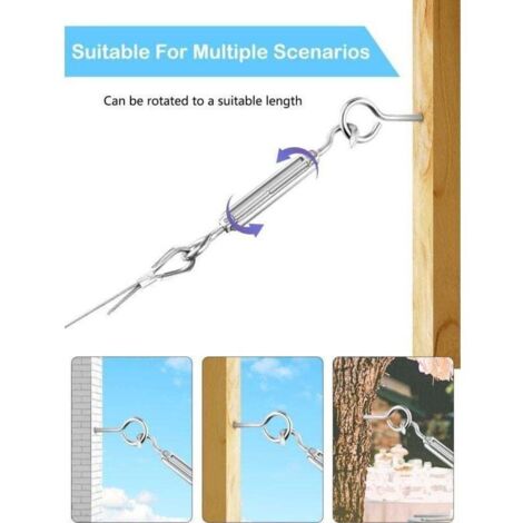 Stainless Steel Hanging Rope Kit, 30M/2mm Coated Stainless Steel Cable ...