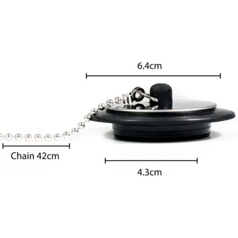 Sink Plug - Chrome - Rubber - Bath Plug - Drain Cover - Pack of 2 ...