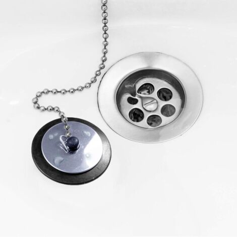 Sink Plug - Chrome - Rubber - Bath Plug - Drain Cover - Pack of 2 ...