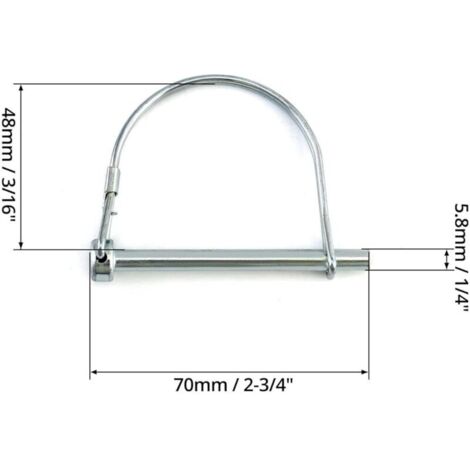 Pcs D-Shaped Locking Pins, Galvanized Carbon Steel Security Pins for ...