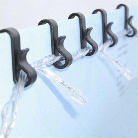 100 Pieces Plastic Gutter Hooks Christmas Light Hooks S-Shaped Clip ...