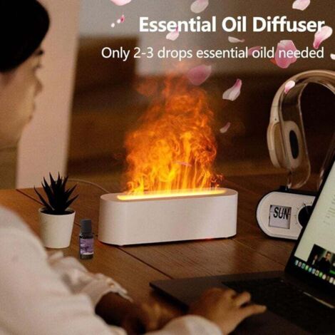 Essential Oil Diffuser with Flame Effect, 7 Color LED Lights ...