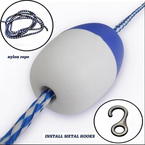 Safety hook for swimming pools, 10m floating divider, suitable for ...