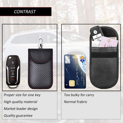 Anti-RFID Car Key Case, Faraday Signal Blocking Pouch Bag, Pack of 2 ...