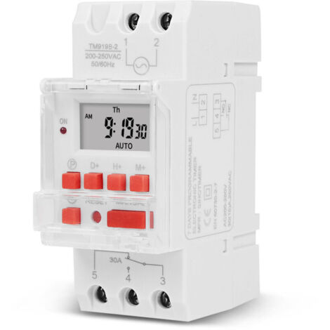 Electric water heater timer, 30A digital timer, LCD screen, 1-second ...