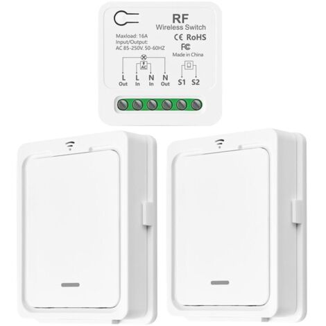 Wireless light switch/Compatible with manual switches, 10A relay ...
