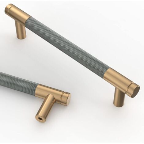 10 Pieces Grey Gold Kitchen Cabinet Handles 128mm Gold Alloy Furniture ...