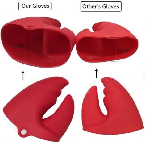 Silicone Oven Mitts, Heat Resistant Lobster Claw Pot Holder Tongs for ...