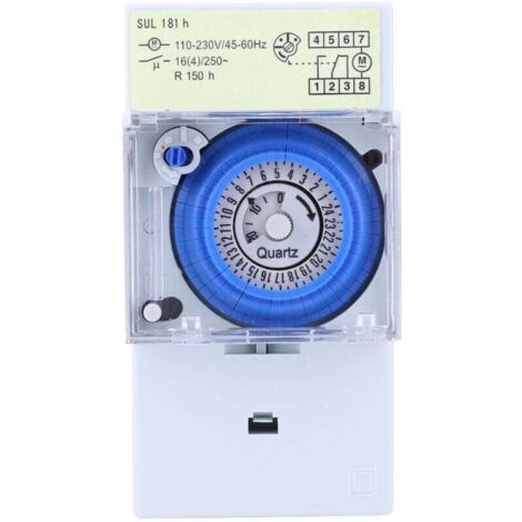 SUL181h Mechanical Timer, 24-Hour Quartz Timer, Modular Clock, Relay ...