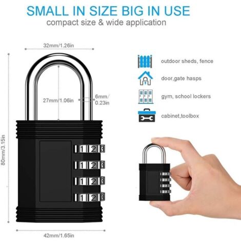 Locker locks with code, 4-digit waterproof combination lock for gym ...