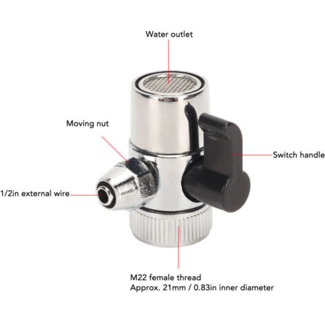 Metal sink faucet adapter, 3 pieces, G2.5/8, Universal diverter valve ...