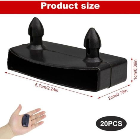 Set of 20 55mm slatted bed base supports, black internal side support ...