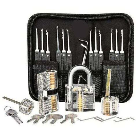 Lock picking kit, 25-piece lock picking kit, practice tools with 3 ...