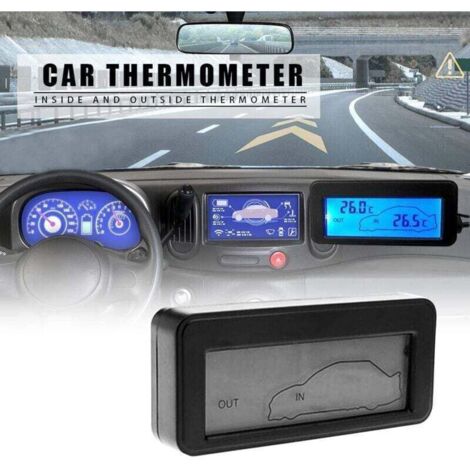 12V Car Indoor/Outdoor Thermometer, Digital Thermometer, Backlit Car ...