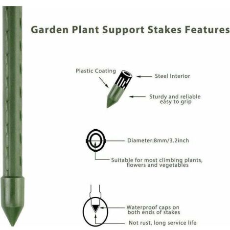 10 Plant Supports, Stakes and Support Rods, Indoor/Outdoor Garden ...