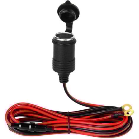 12V/24V cigarette lighter socket extension cable, fixed thread female ...